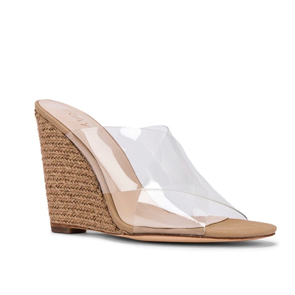 Raye Shoes Raye Vallarta Heel In Nude Clear Pvc Wedges Summer Shoes